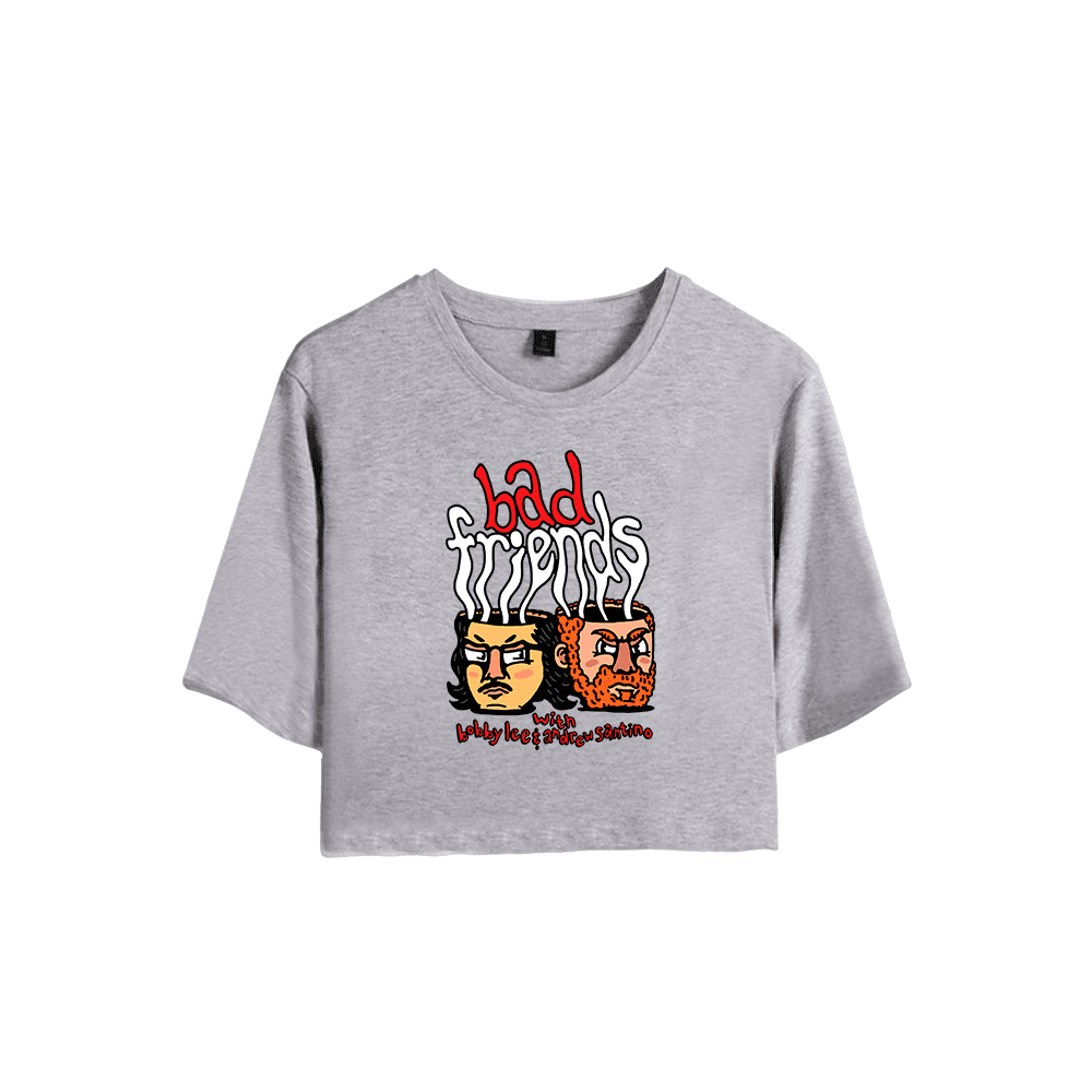 Bad Friends Merch Logo Crop Top T-shirt Shorts Suits Girls Women Short Sleeve Tee - Walmart.com