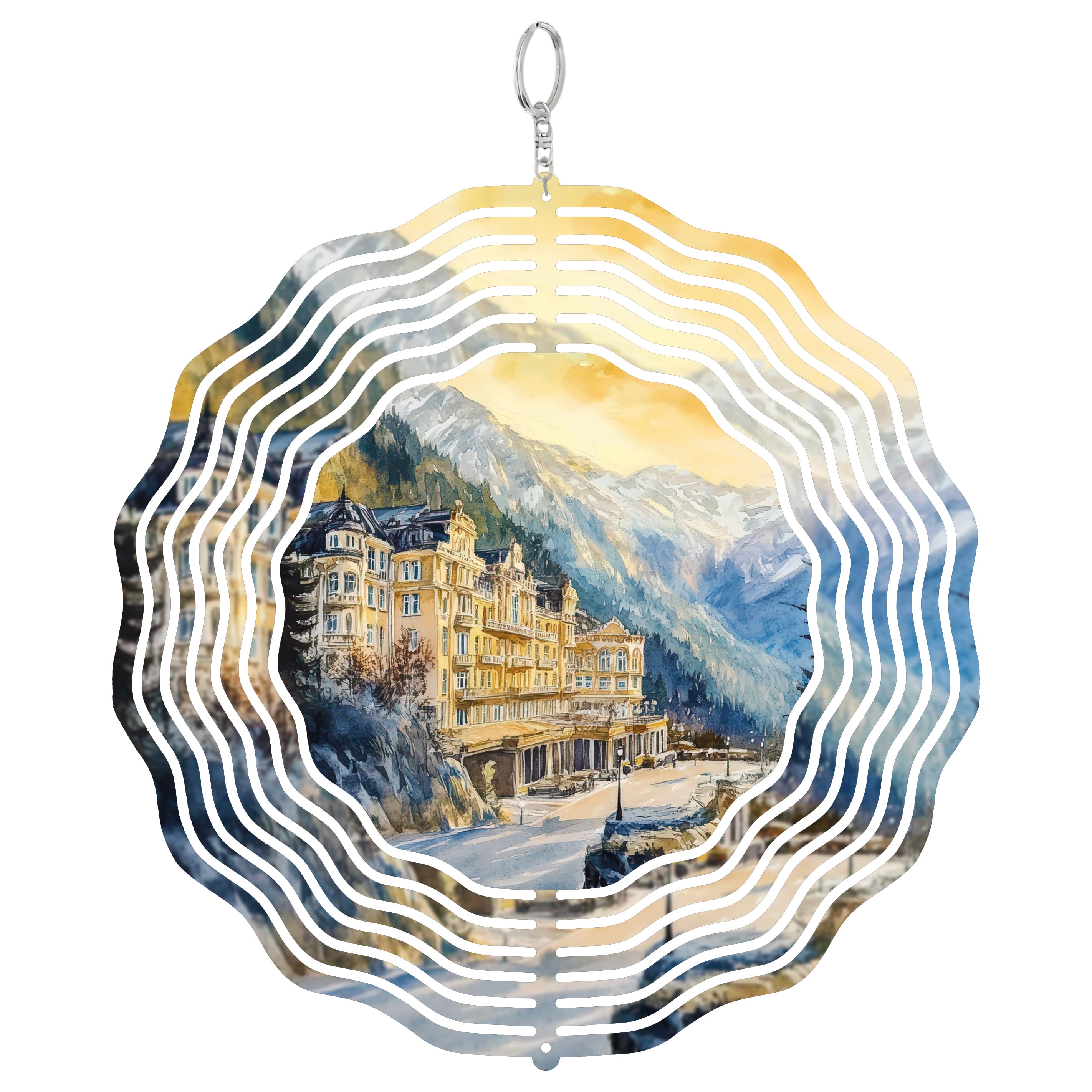 Bad Gastein Wind Spinner, 3D Kinetic Mountain Yard Art Outdoor Decor ...