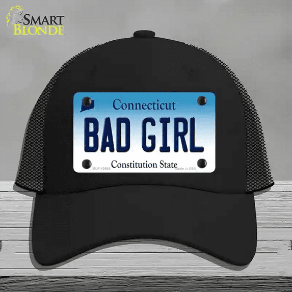 Bad Girl Connecticut Novelty License Plate Hat Mesh Black - Walmart.com