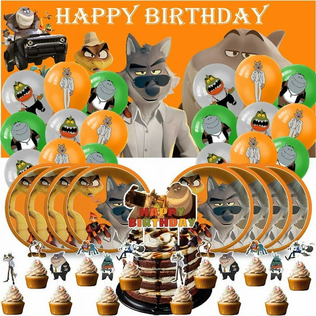 Bad Guys Party Supplies Plates Decorations Birthday Cake Topper Banner ...