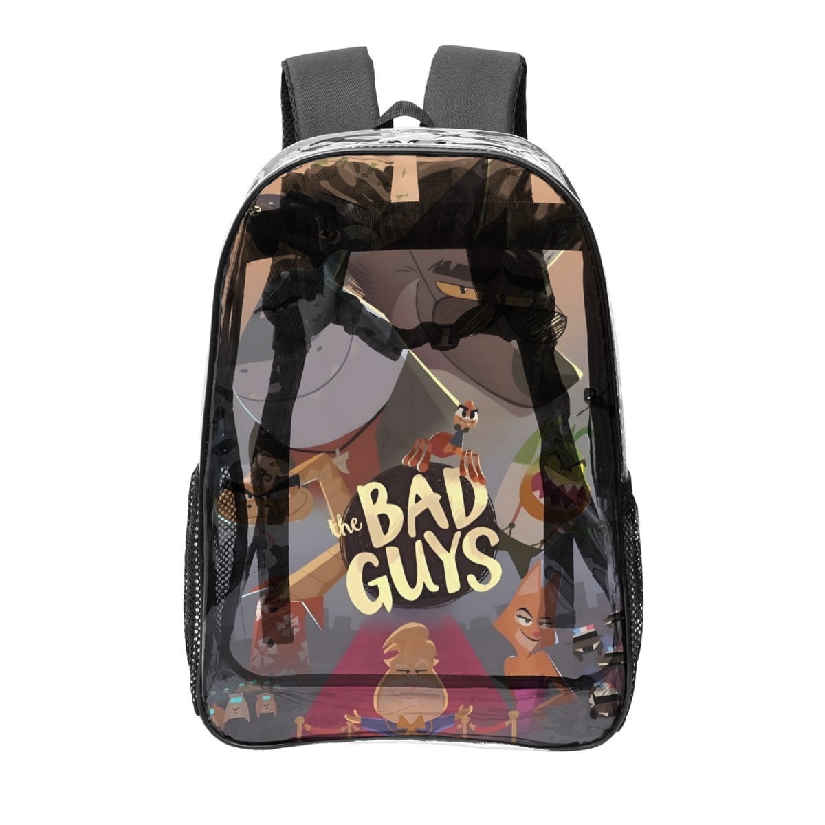 Bad Guys Pattern Transparent Backpack Lightweight And fashionable ...