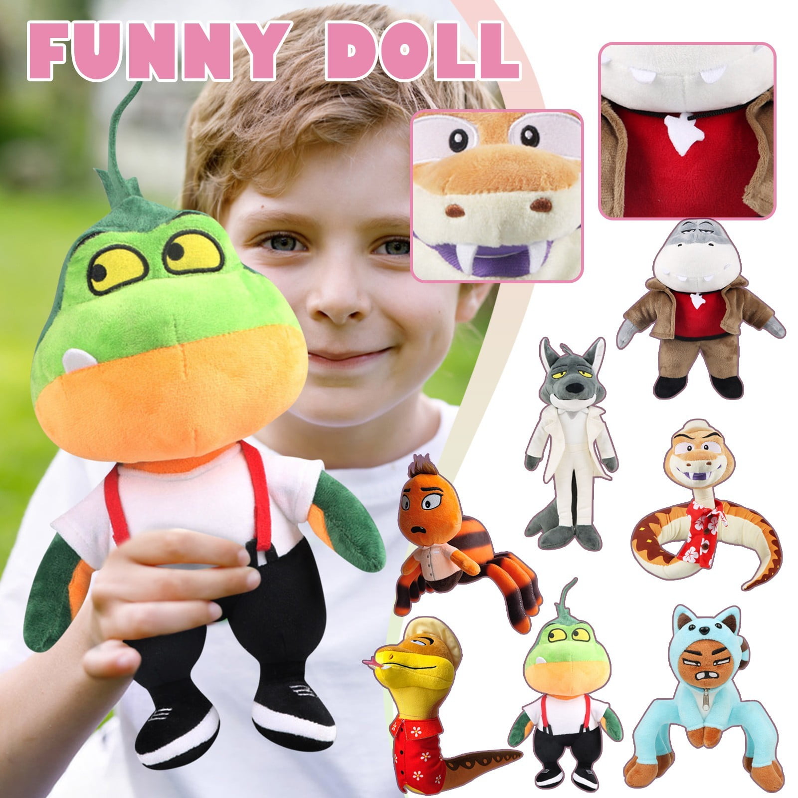 Bad Guys Plush Toy Birthday Gifts for Boys Cute Green Dinosaur Plush ...