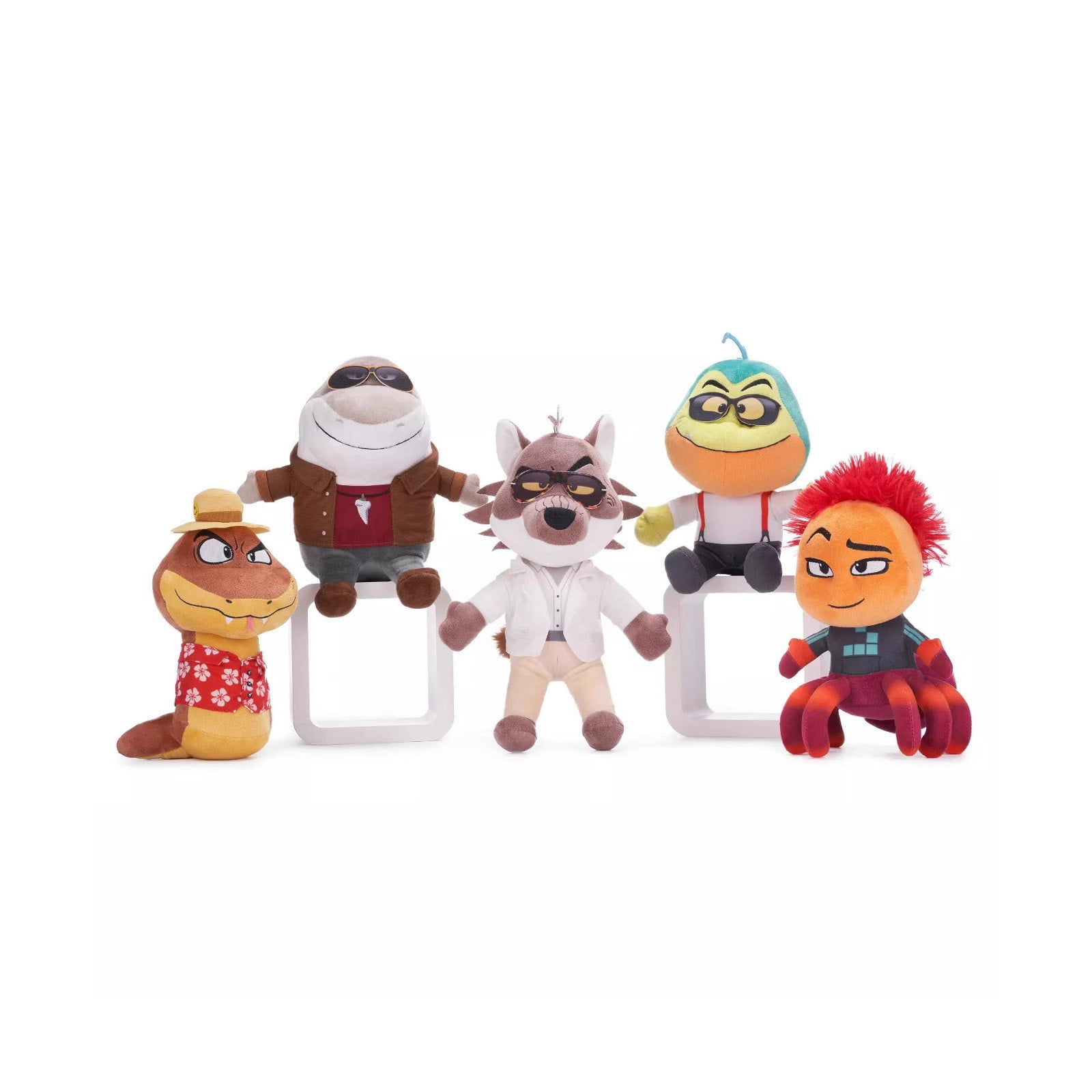 The Bad Guys Plush Toys 5PCS/Set - Mr. Wolf, Mr. Piranha, Mr. Shark, Mr ...