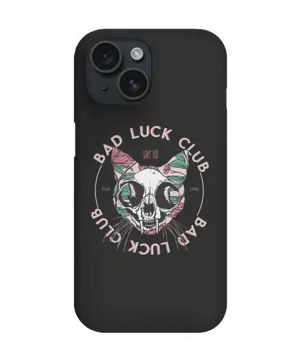 Bad Luck Club Funny Black Cat Spooky Phone Case for iPhone 16 15 14 13 ...