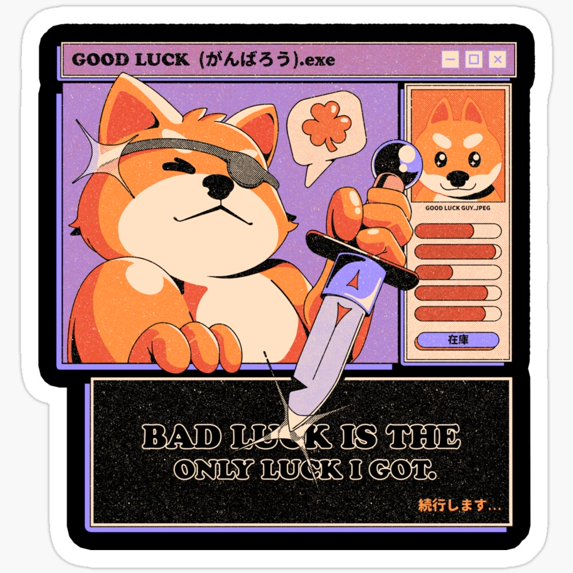 Bad Luck Sticker Phone Decal Water Bottle Stickers Car Decals, Laptop ...