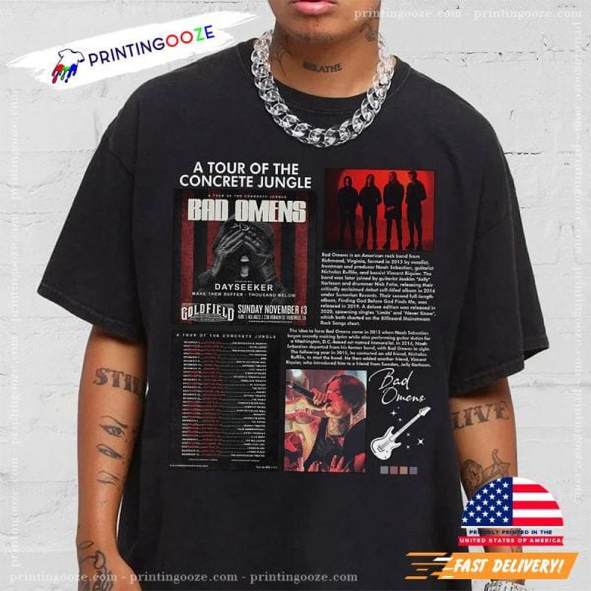 Bad Omens A Tour Of The Concrete Jungle 2023 Retro Unisex Shirt - Walmart.com
