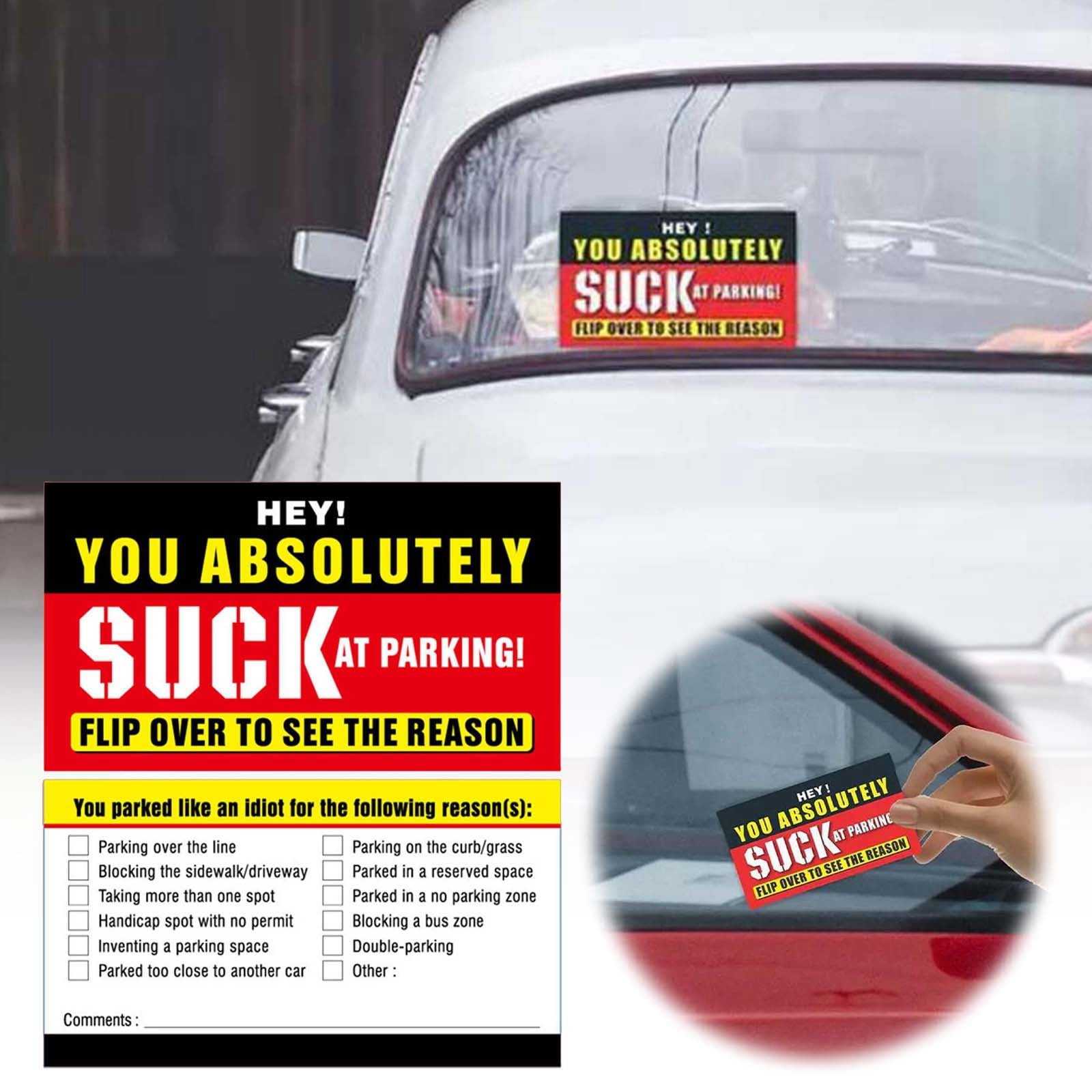 Bad Parking Cards Funny Violation Notes Hilarious Prank Labels for ...