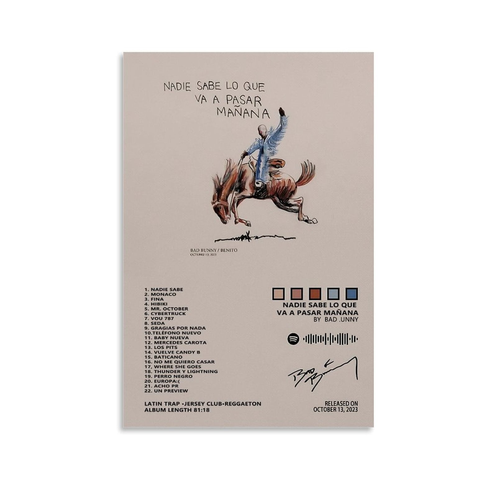 Bad Poster Bunny Nadie Sabe Lo Que Va A Pasar Mañana Album Music Art ...