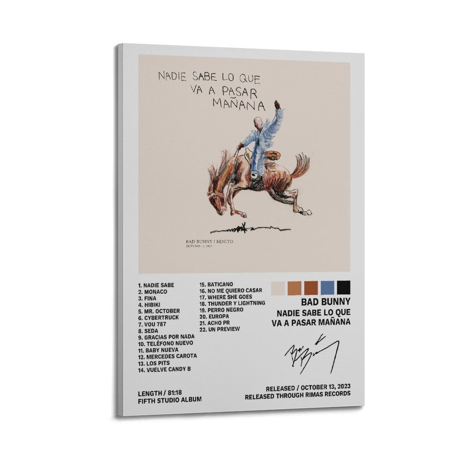 Bad Poster Bunny Nadie Sabe Lo Que Va A Pasar Mañana Music Album Cover ...