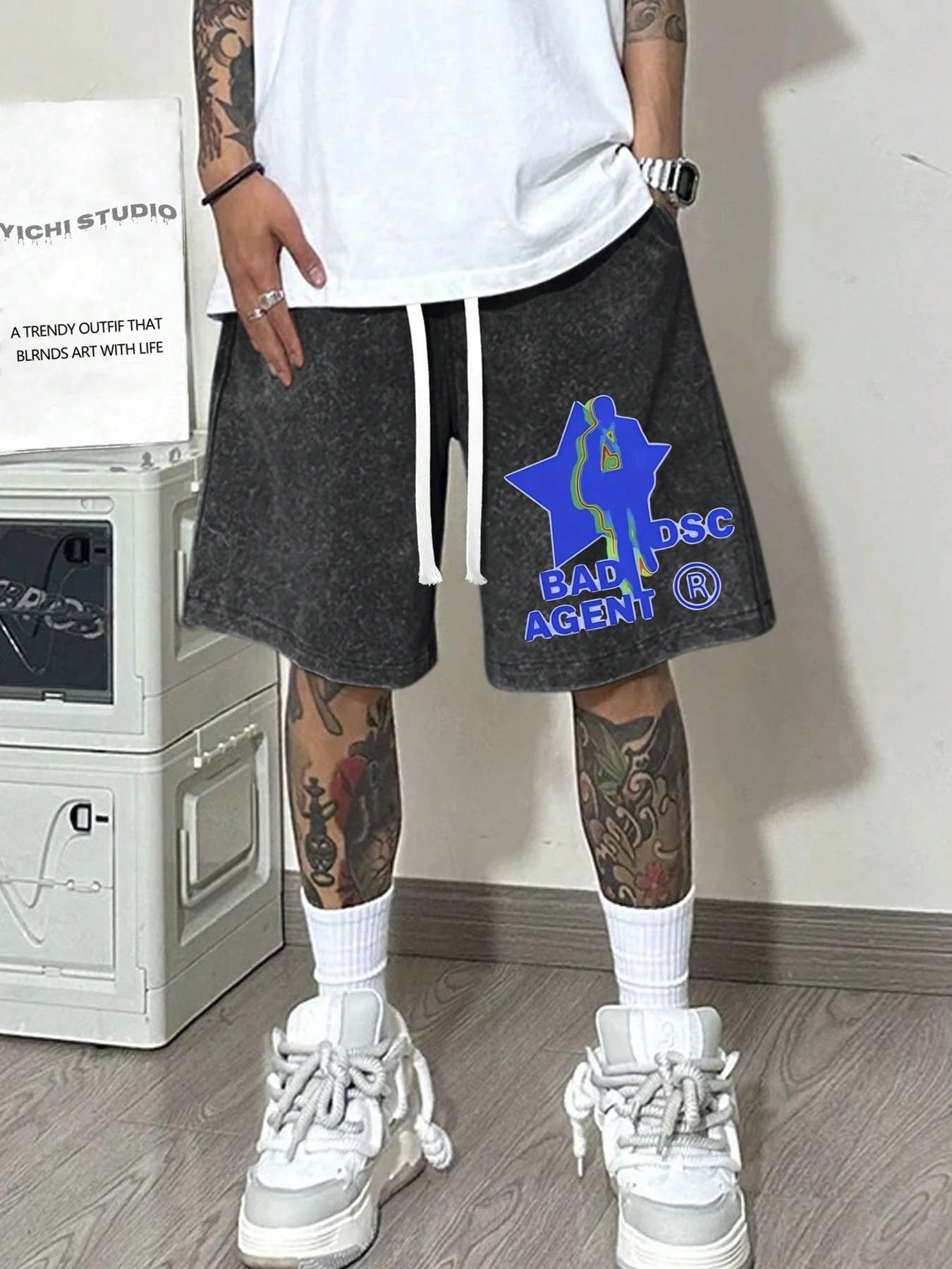 Bad Spy Summer Men's Retro Washed Casual Street Sports Shorts ...