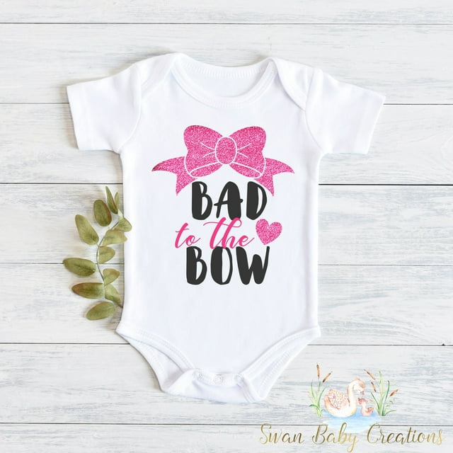 Bad To The Bow Bodysuit, Bows Before Bros, Baby Humor, Baby Girl ...