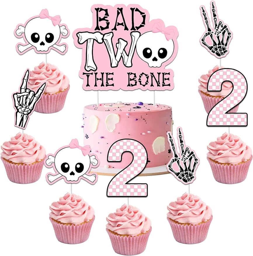 Bad Two the Bone Party Decorations Cake Topper, Rock And Roll 2nd ...