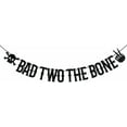 Bad Two the Bone Banner, Skull Theme Happy 2nd Birthday Party Banner ...
