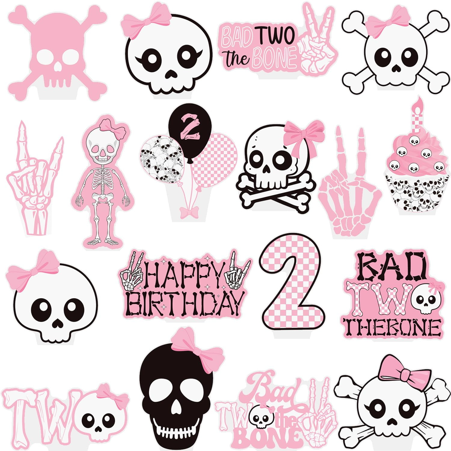 Bad Two theITSC Bone Birthday Cupcake Toppers Bad 2 The Bone Party ...