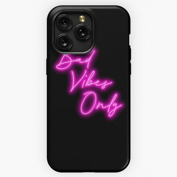 Bad Vibes Only Funny Irony Design iPhone Case 17 16 15 14 13 12 11 Pro ...
