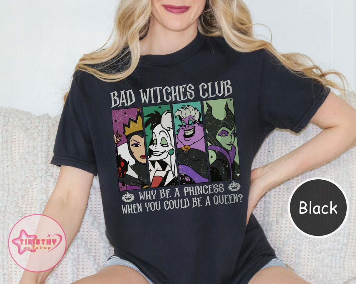 Bad Witches Club T-Shirt, Disney Villains Shirt, Cruella Ursula ...