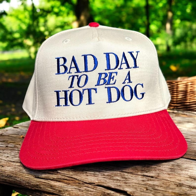 Bad day to be a hot dog Hat Embroidered Trucker Hat fourth of July hat ...