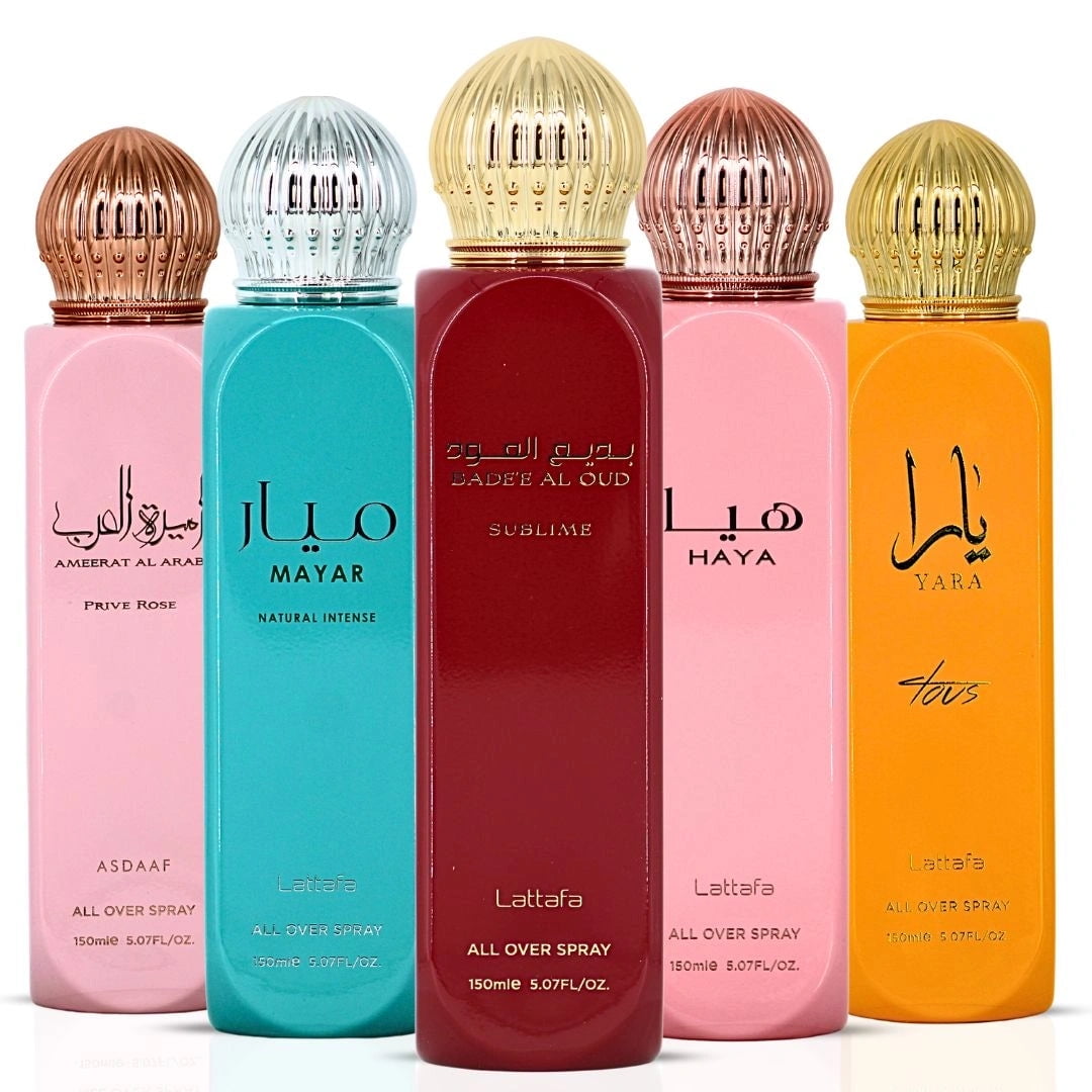 Bad'ee Al Oud Sublime, Yara Tous, Haya, Ameerat Al Arab Prive Rose & Mayar Natural Intense All ...