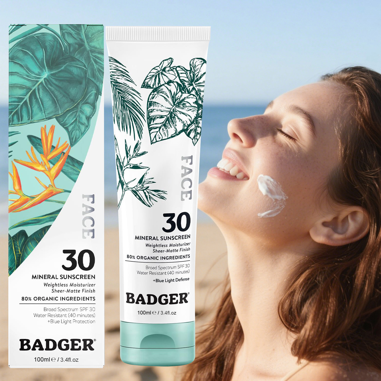 Bad ger Mineral Daily with SPF 30, Vegan, Gluten Free & Unscented Body ...