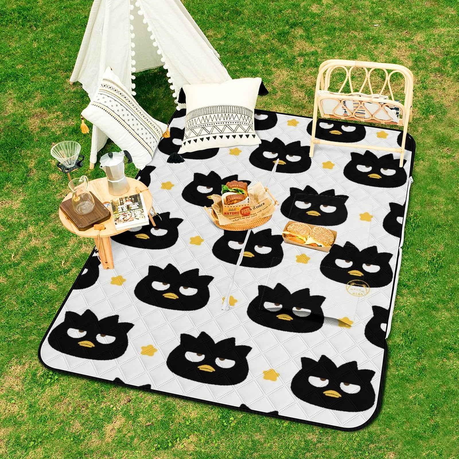 BadBadtz-maru Haed Picnic Blanket Outdoor Extra Large Picnic Mat 59"X39 ...