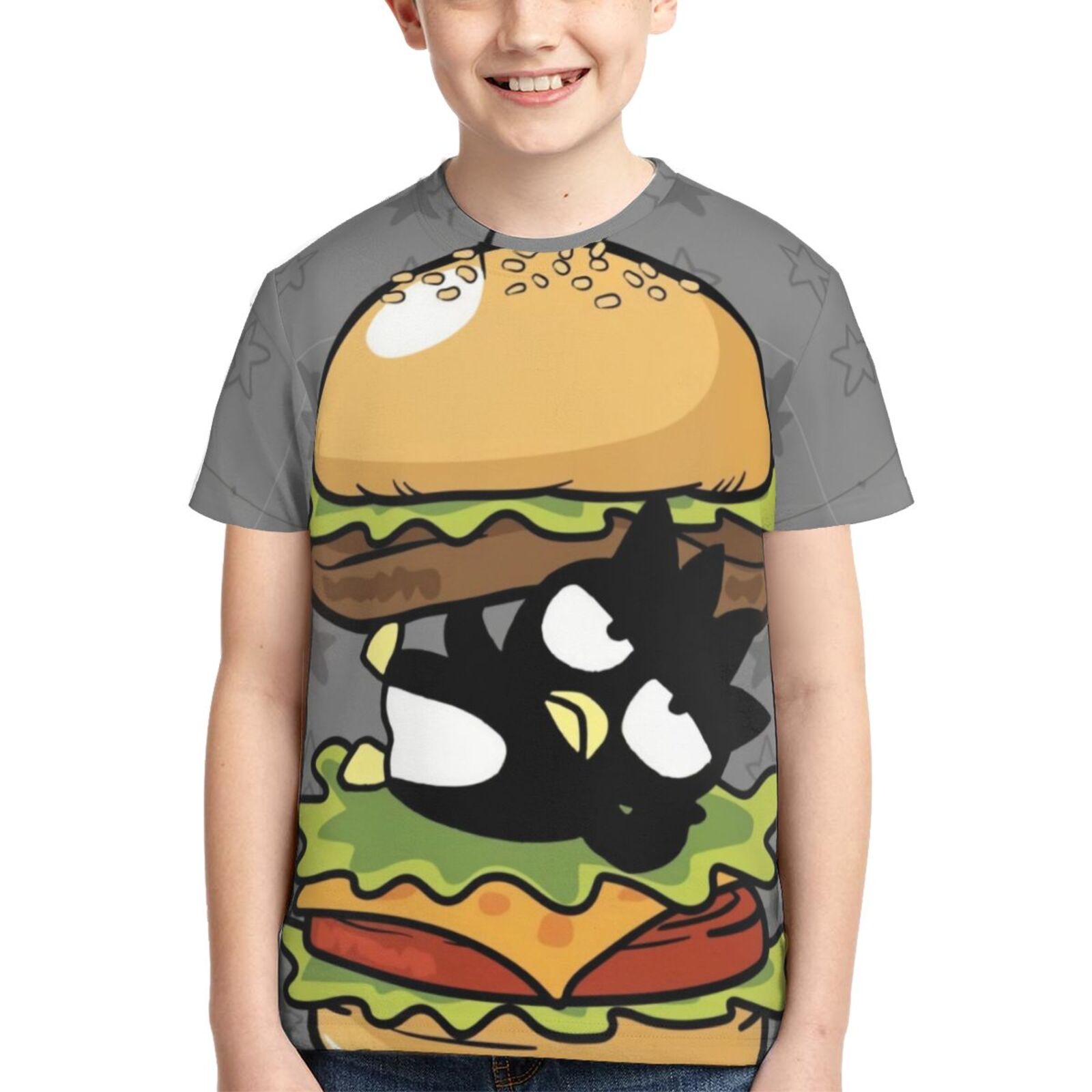 BadBadtz-maru Hamburger Crewmate Boys Teens Casual T Shirts,Cool 3D ...