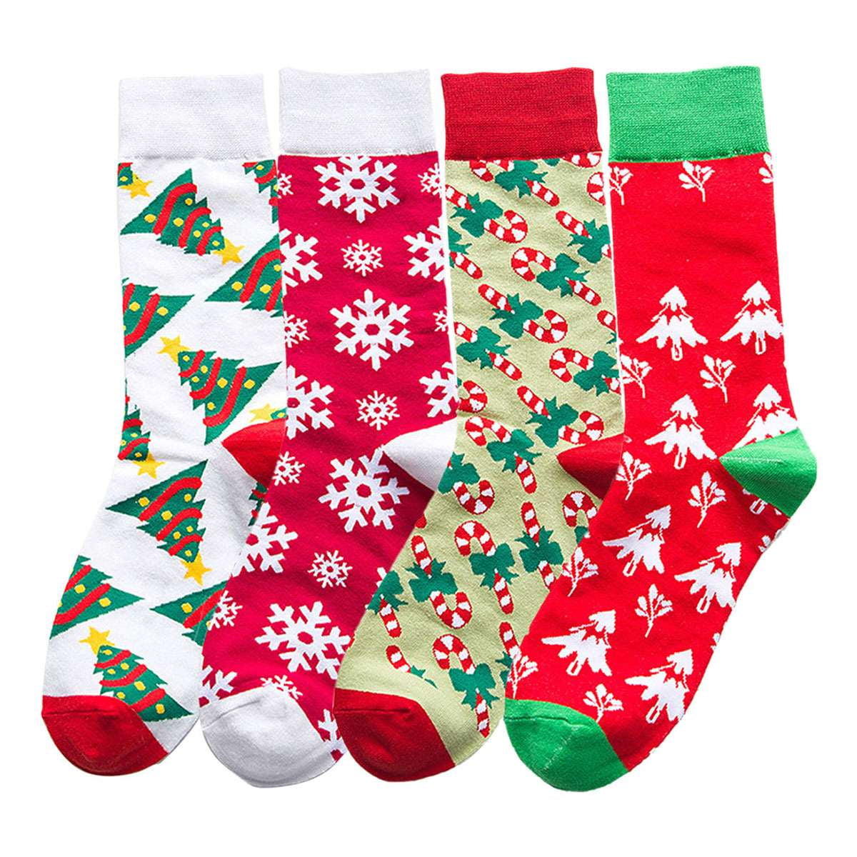 BadPiggies 2 Pairs Christmas Holiday Socks Cartoon Funny Cute Hosiery ...