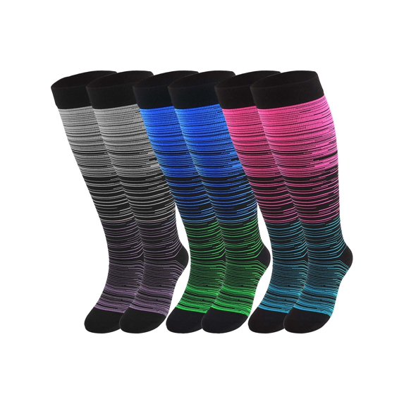 BadPiggies 3 Pairs Plus Size Compression Socks for Women and Men 20-30 ...
