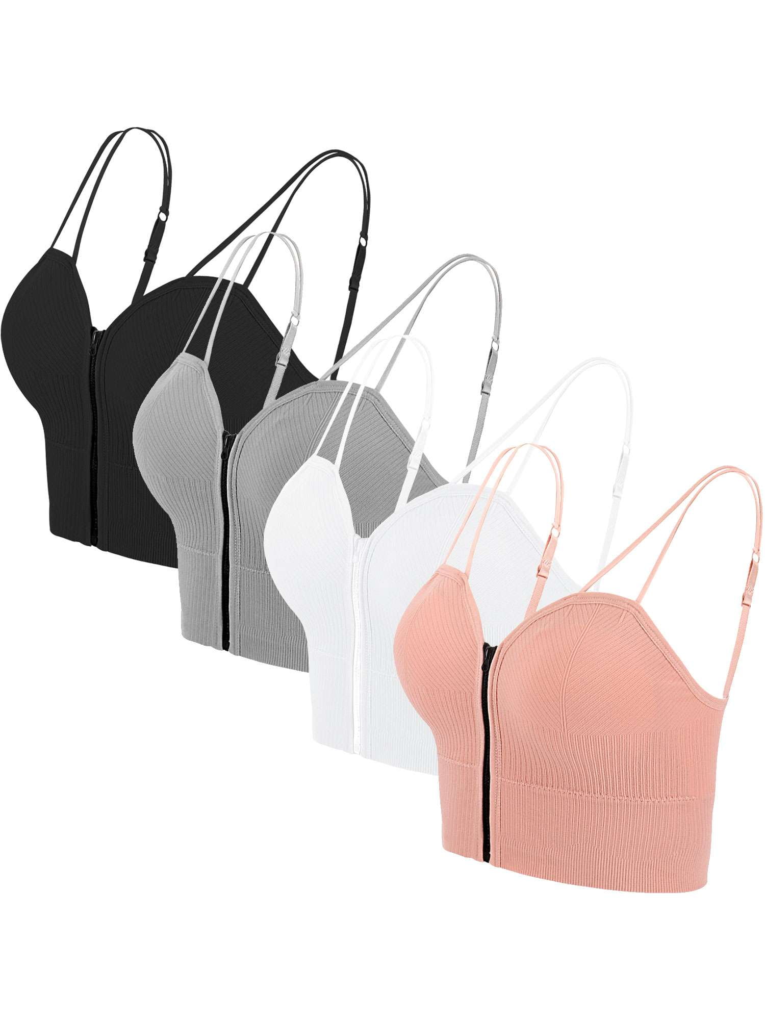 BadPiggies 4-Pack Comfy Cami Bra for Women Wirefree Crop Top Yoga ...