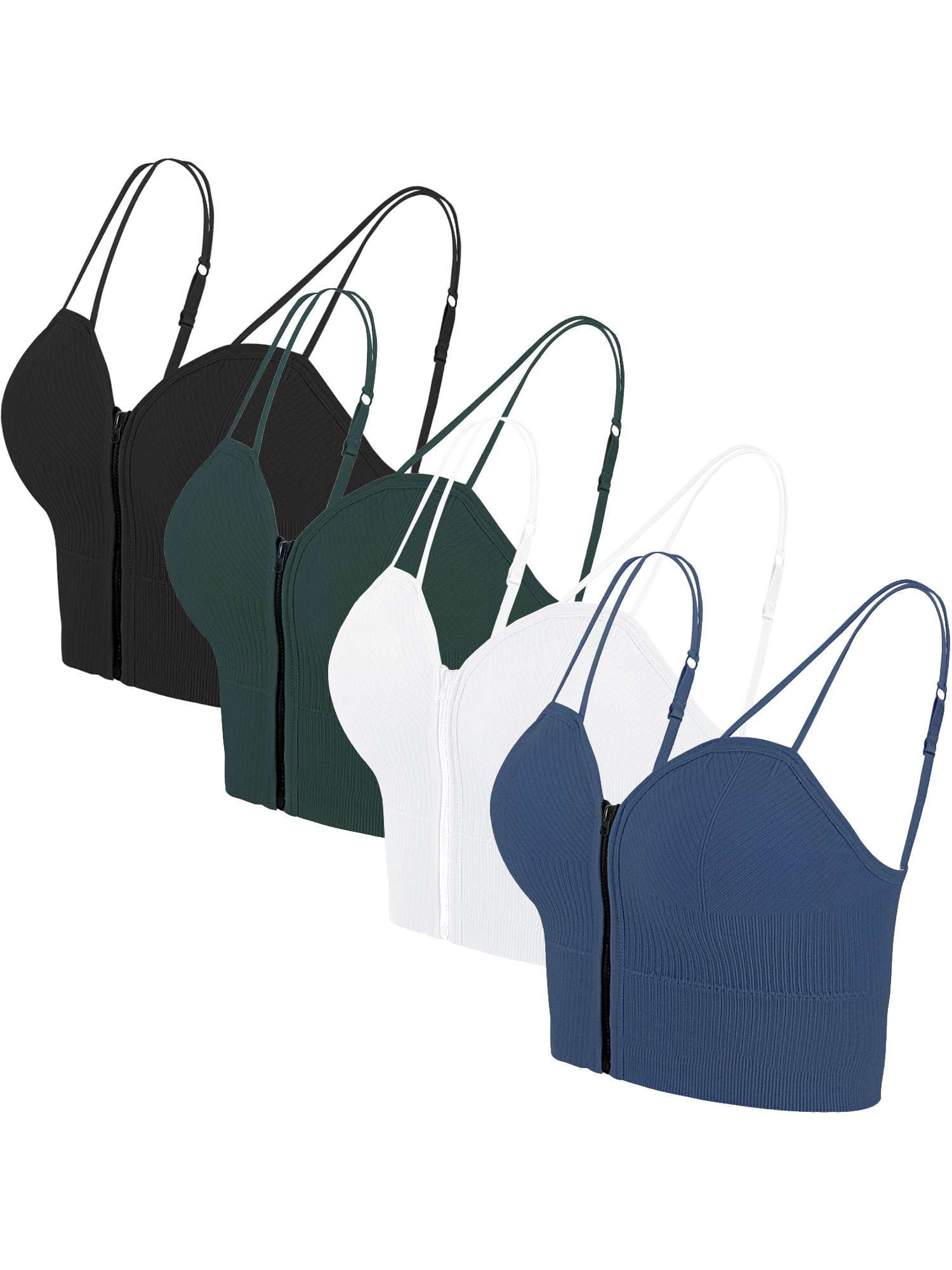 BadPiggies 4-Pack Comfy Cami Bra for Women Wirefree Crop Top Yoga ...