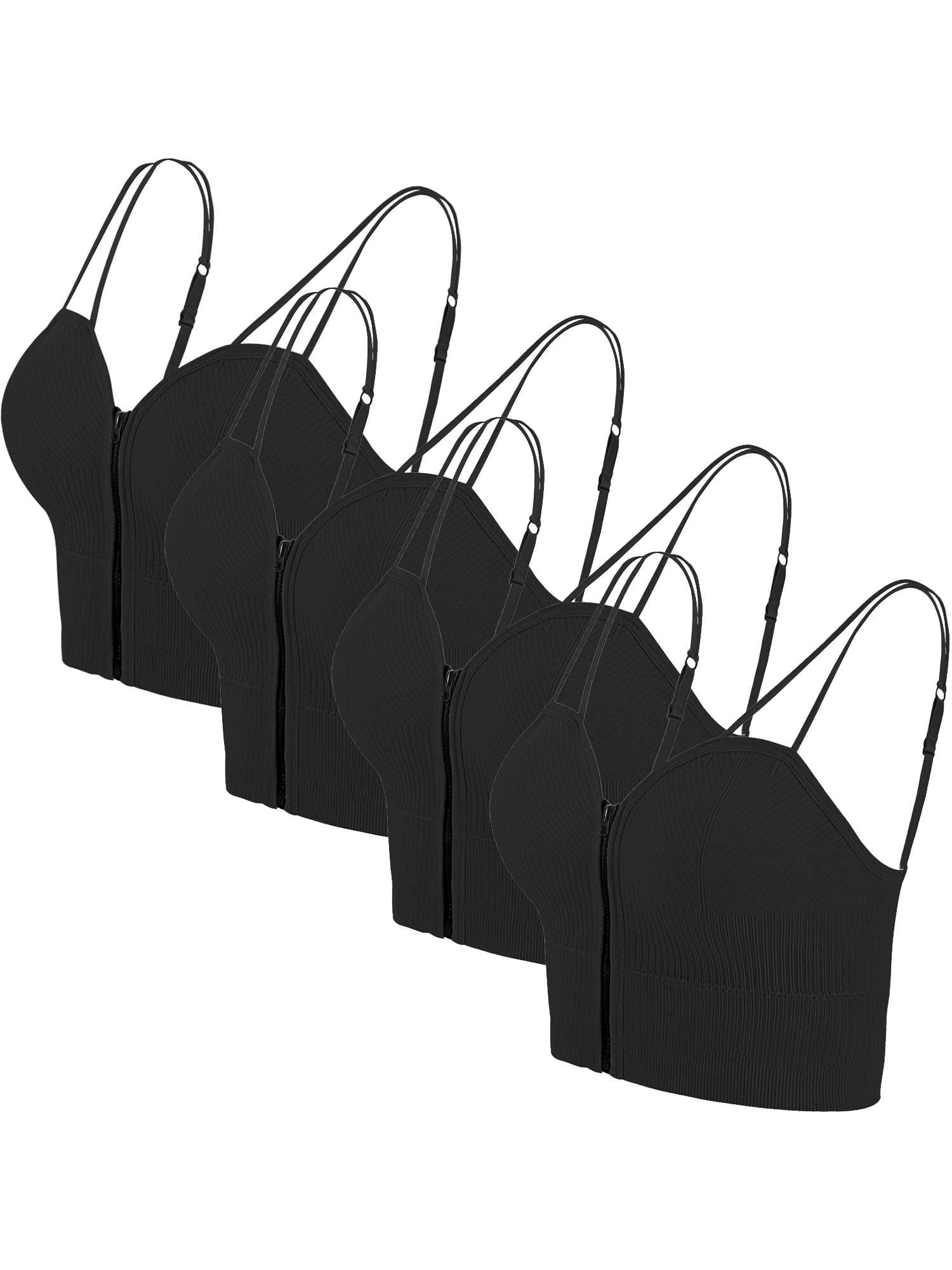 BadPiggies 4-Pack Comfy Cami Bra for Women Wirefree Crop Top Yoga ...