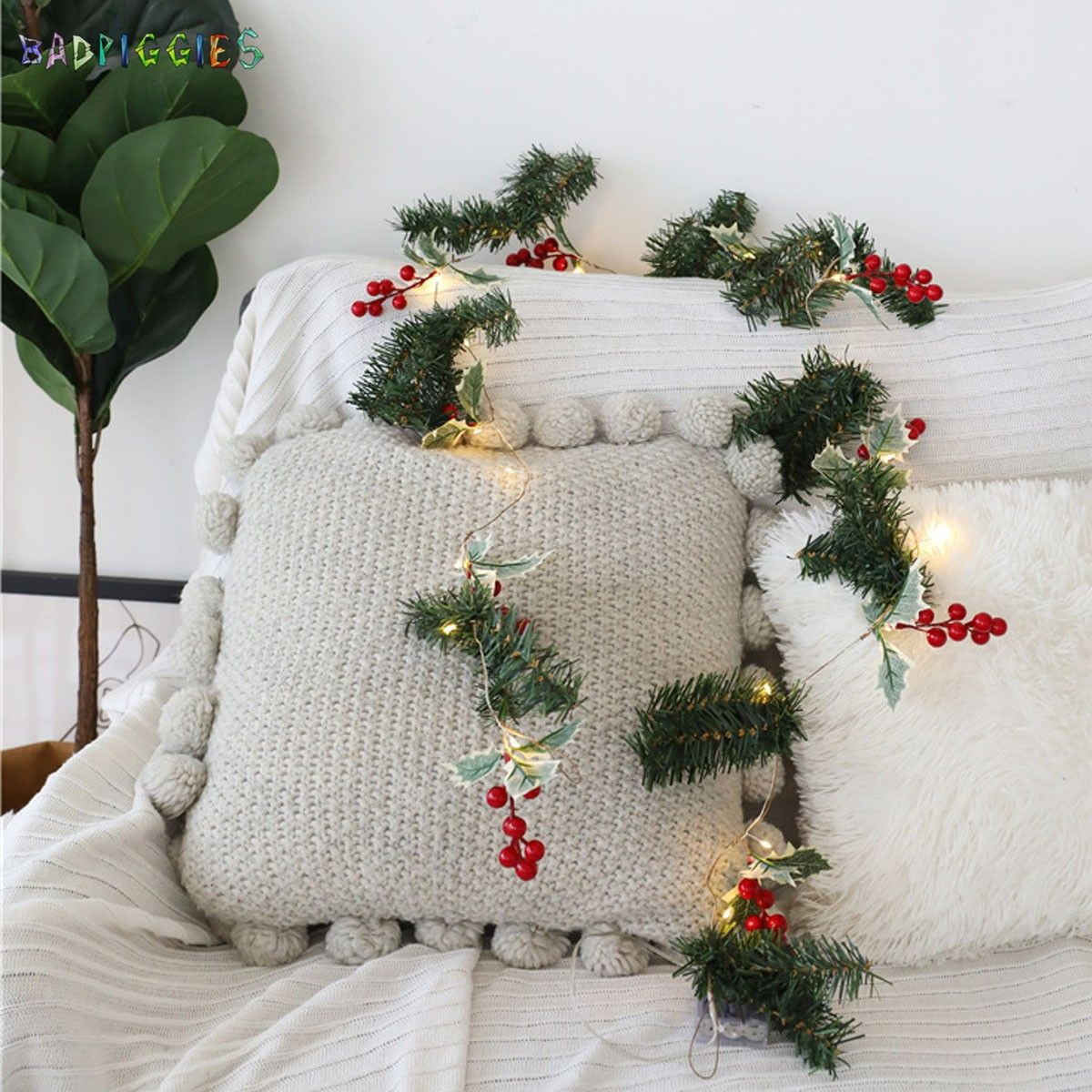 BadPiggies 6.6ft Christmas 20 LED String Lights, Garland with Lights ...