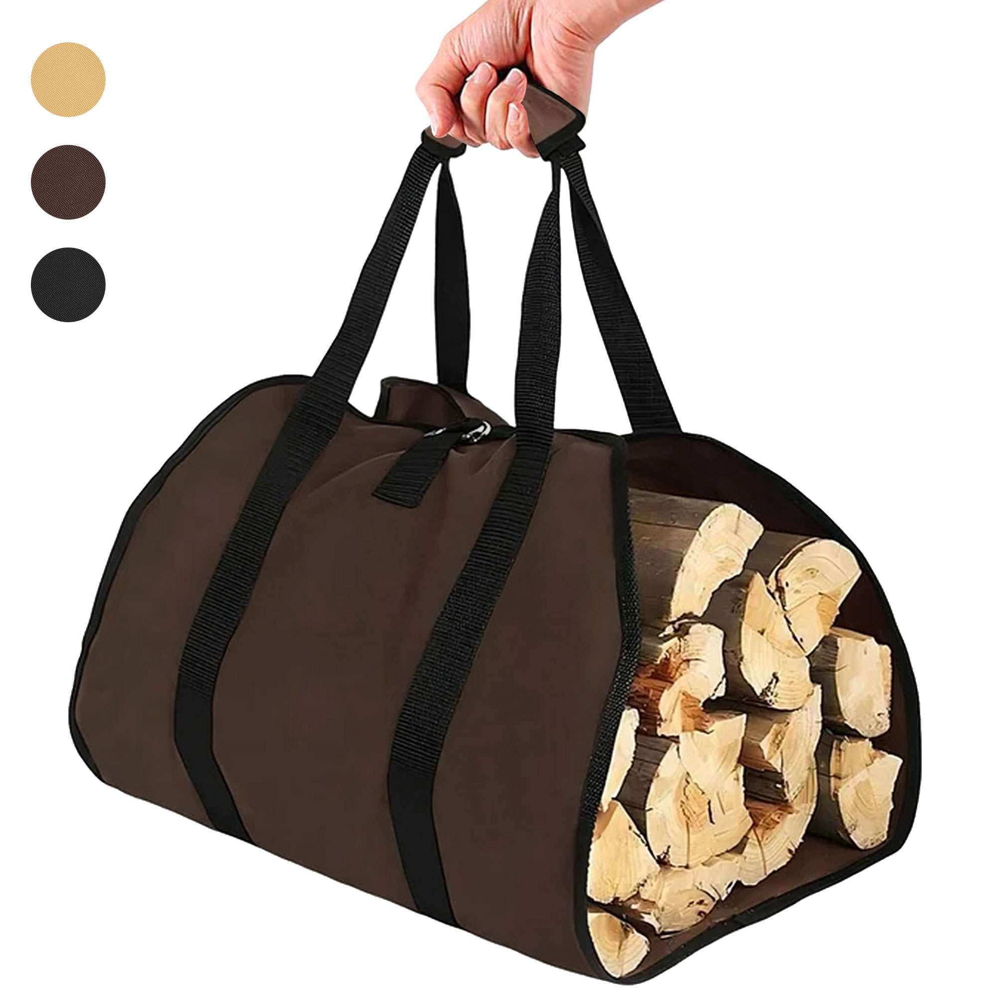 BadPiggies Canvas Firewood Log Carrier Heavy Duty Waxed Tote Bag ...