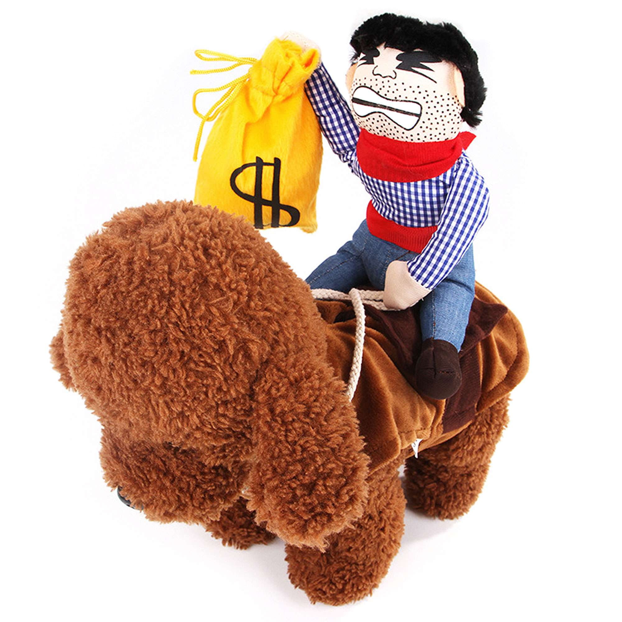 BadPiggies Cowboy Rider Dog Costume, Halloween Horse Riding Dog Clothes ...