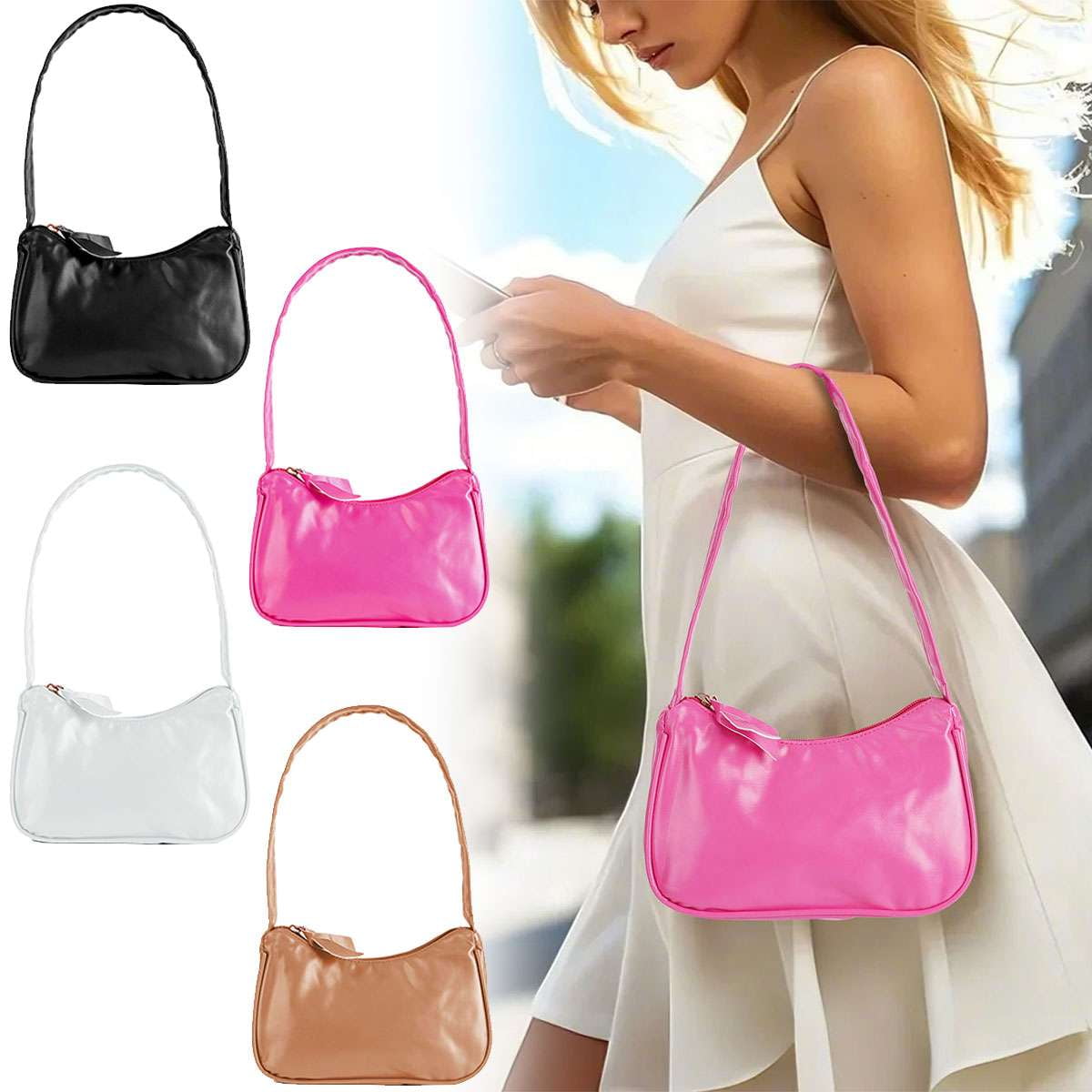 BadPiggies Cresent Shoulder Bags for Women Trendy Small Handbag Purses ...