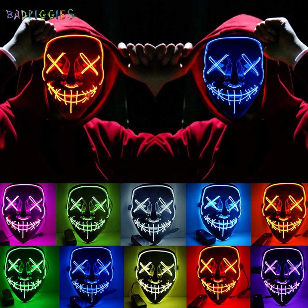 BadPiggies Halloween Scary Mask Cosplay Led Costume Mask 4 Modes ...