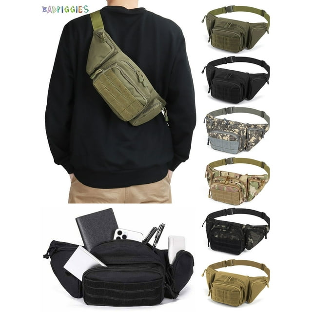 BadPiggies Mens Waist Bag, Waterproof Utility Fanny Pack Outdoor Bag ...