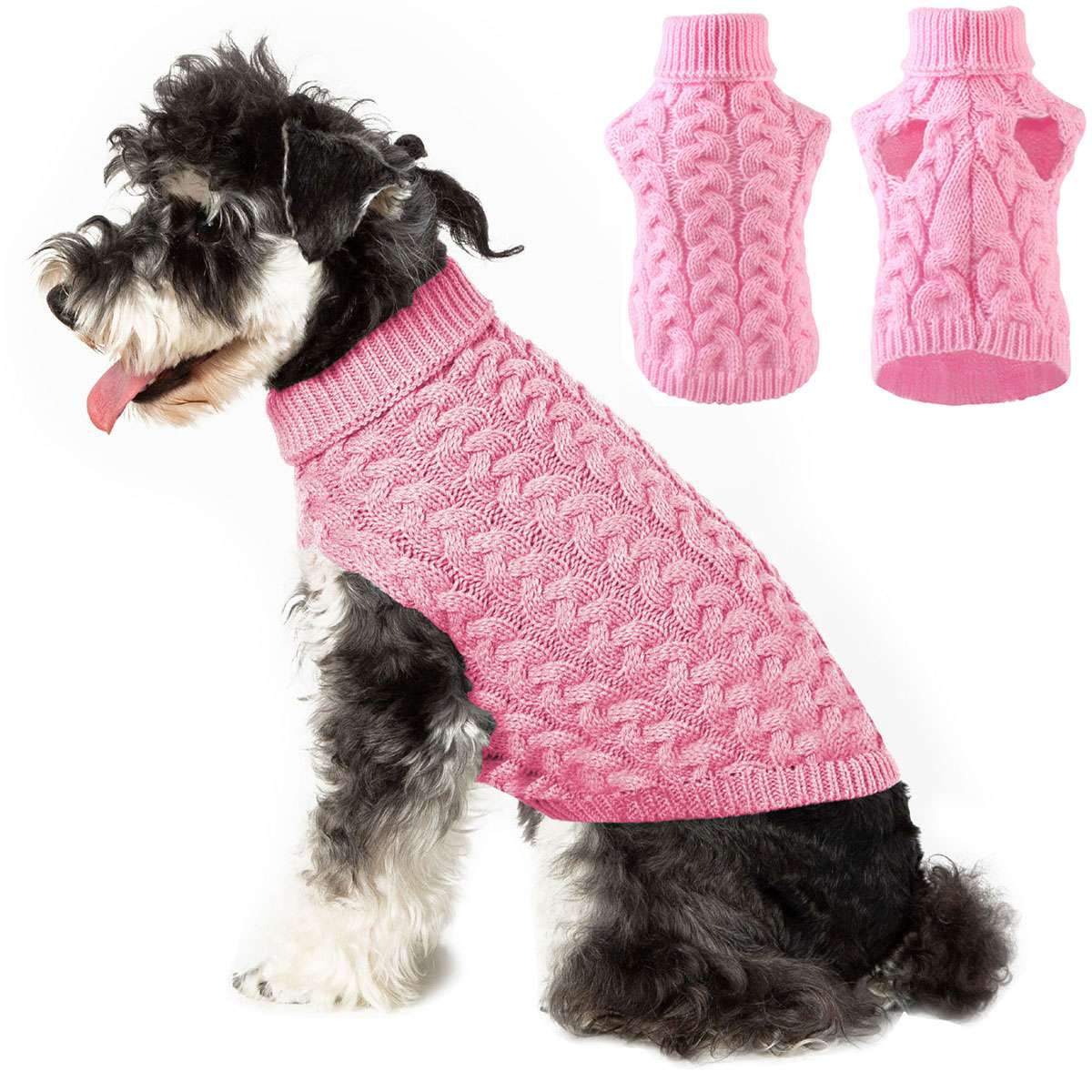 BadPiggies Small Dog Sweaters Knitted Cable Warm Pet Pullover ...