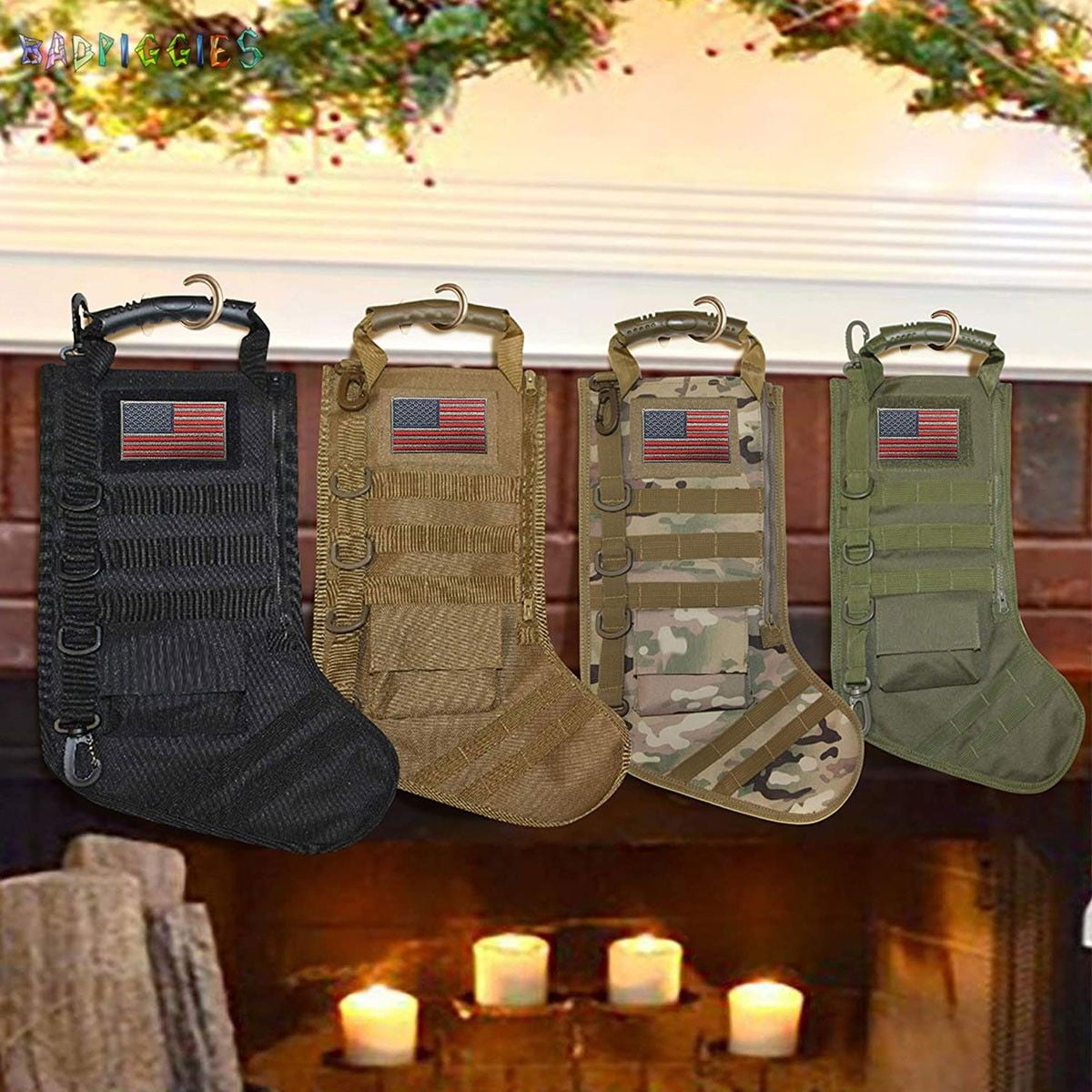 BadPiggies Tactical Christmas Stocking Molle Military Gift Bag Durable ...