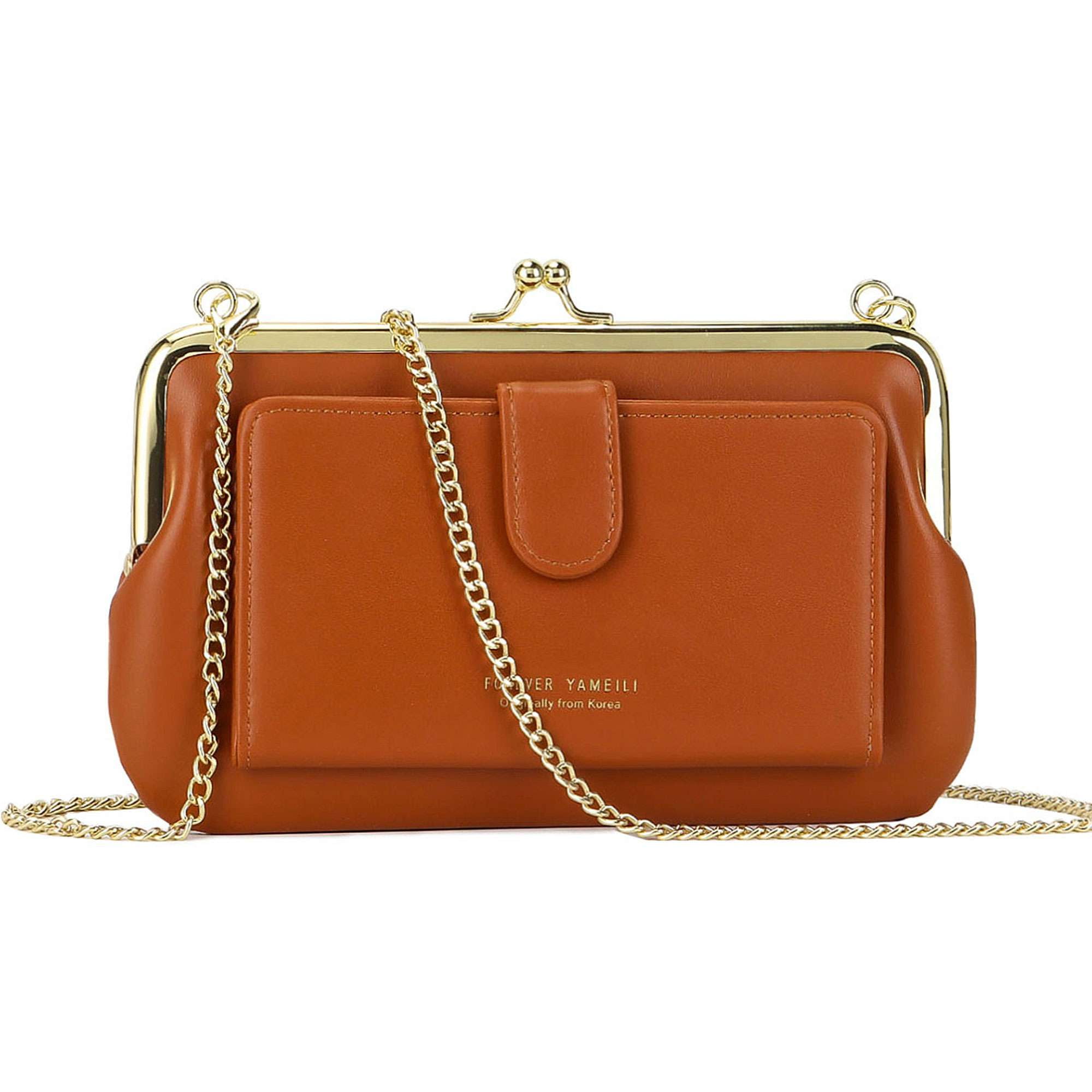 BadPiggies Vintage Kiss Lock Handbags for Women PU Leather Evening ...