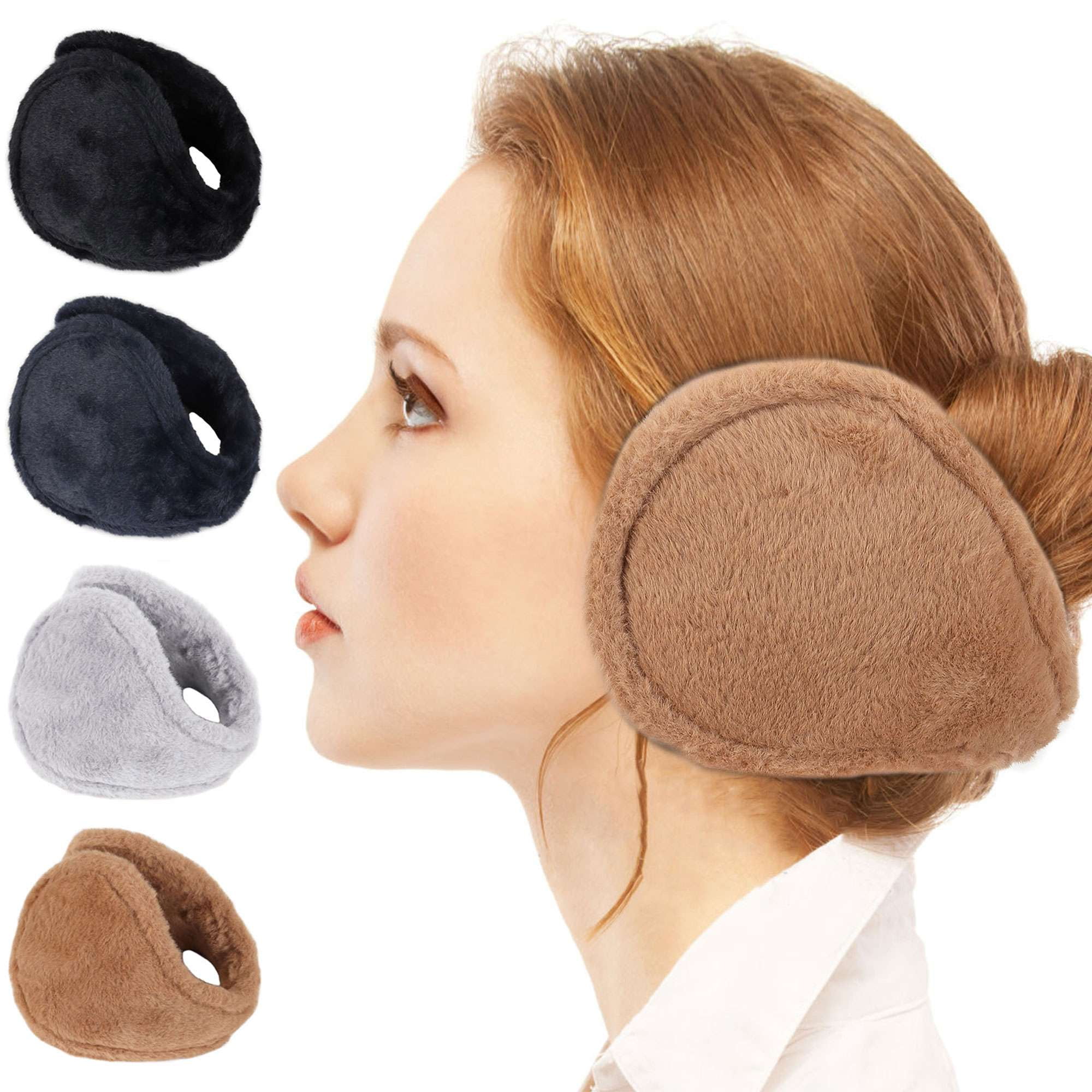 BadPiggies Winter Earmuffs for Men Women, Fleece Warm Ear Muffs Plush ...