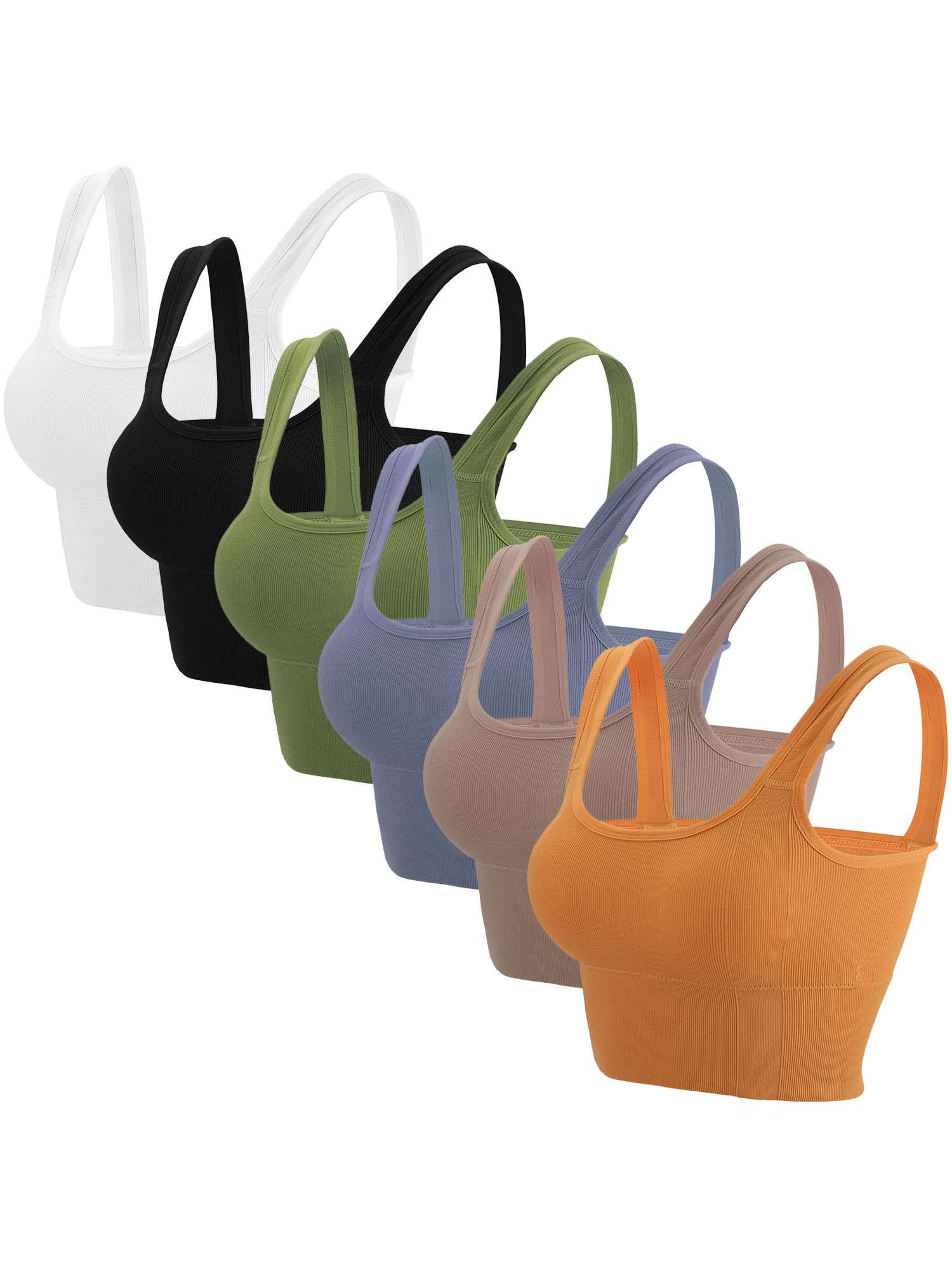 BadPiggies Women's Comfy Cami Bra Crop Top Wirefree Seamless Yoga ...