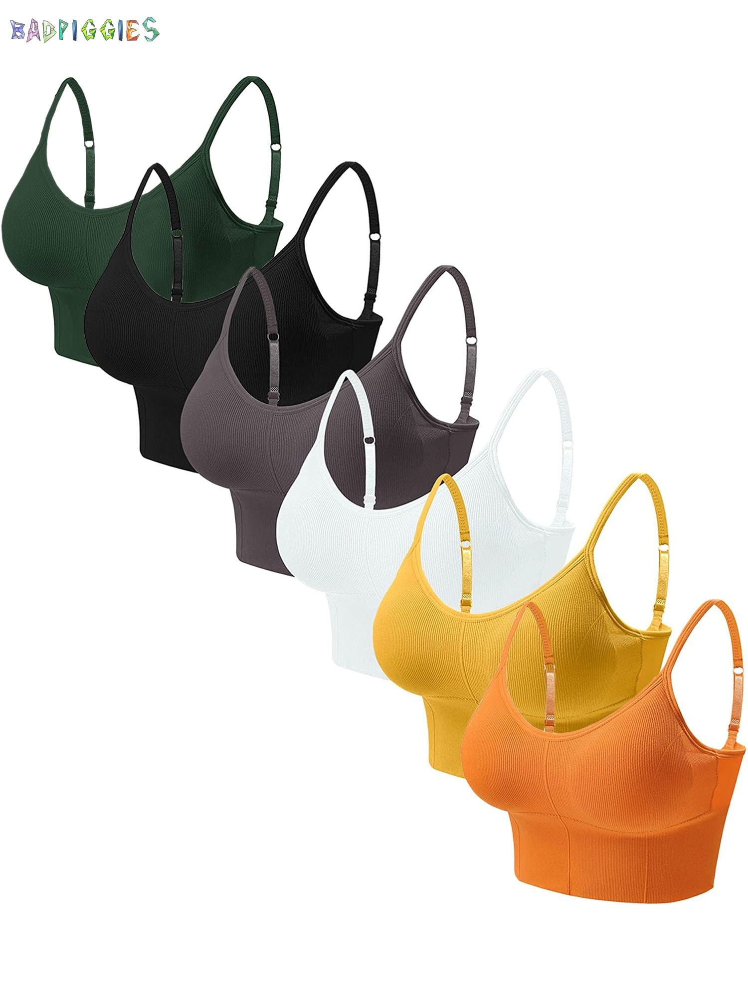 BadPiggies Women's Wirefree Crop Top, Adjustable Cami Lounge & Sleep ...