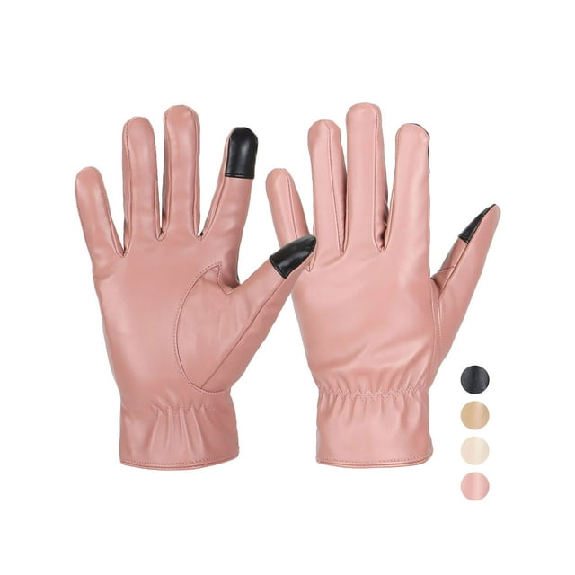 BadPiggies Women's Touchscreen Texting Leather Gloves with Fleece ...
