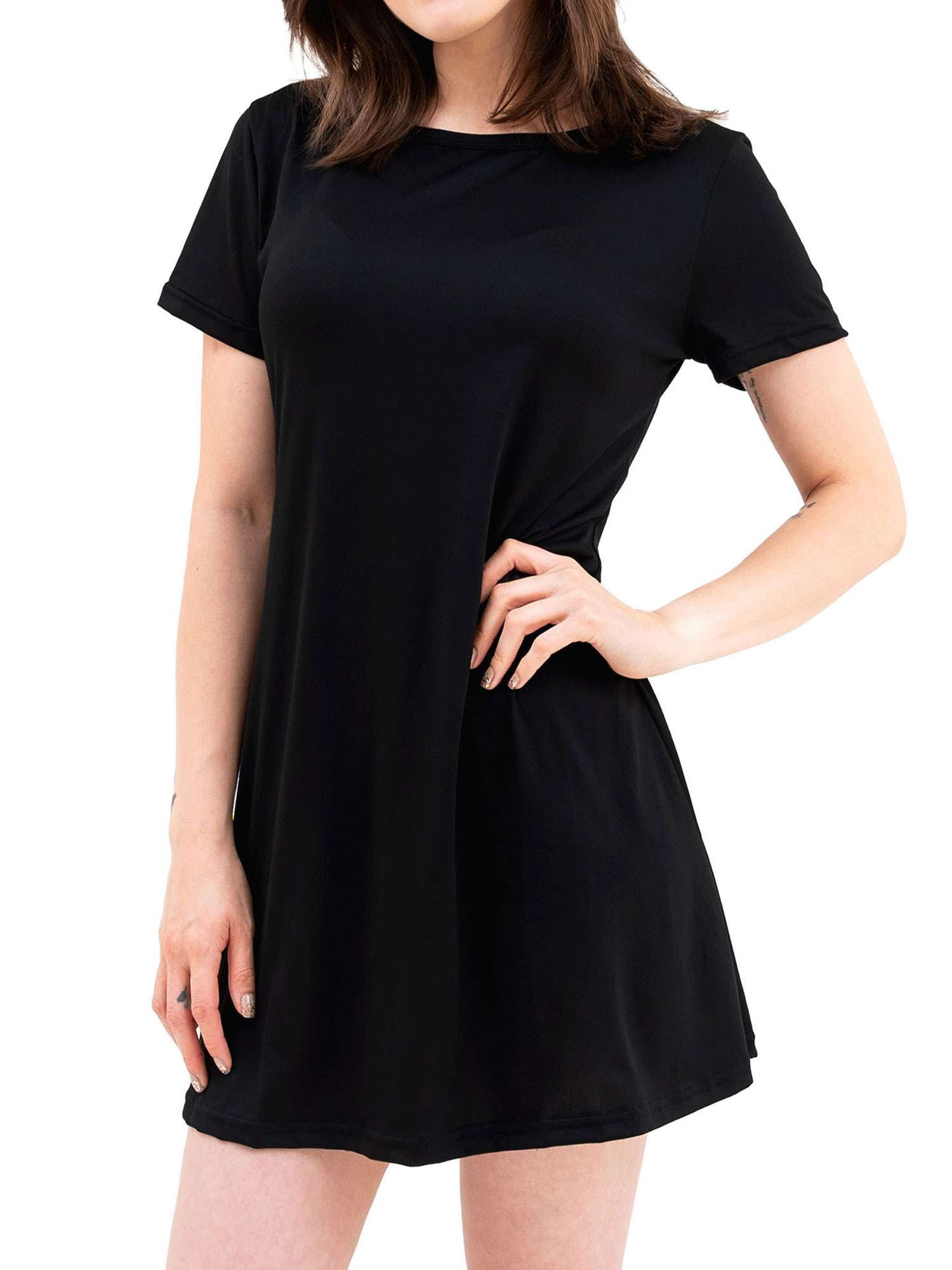 BadPiggies Womens Short Sleeve Loose Casual T-Shirt Tops Dress A-Line ...