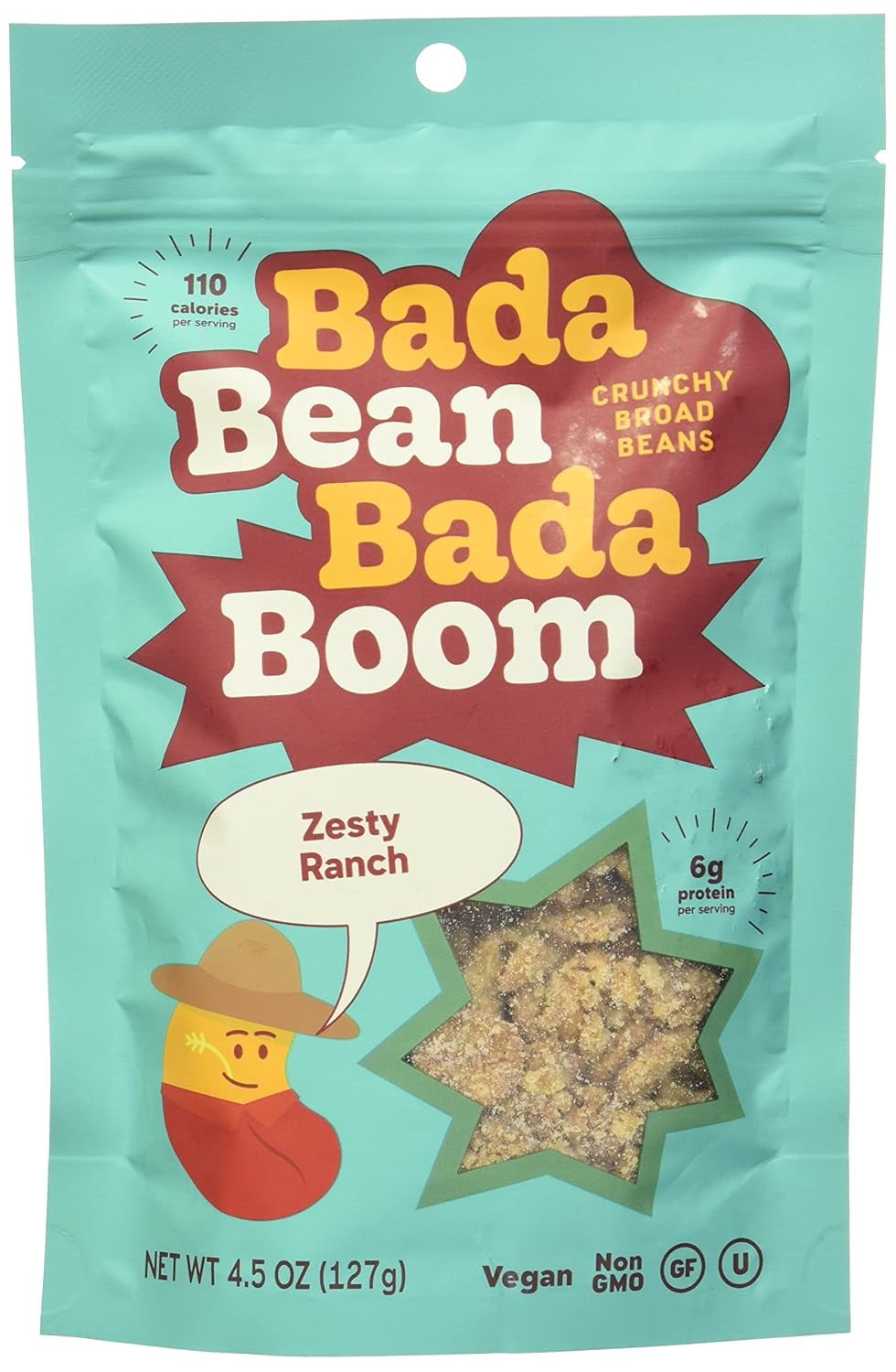 Bada Bean Bada Boom Crunchy Broad Beans Snacks, Ranch, 4.5 Ounce - Walmart.com