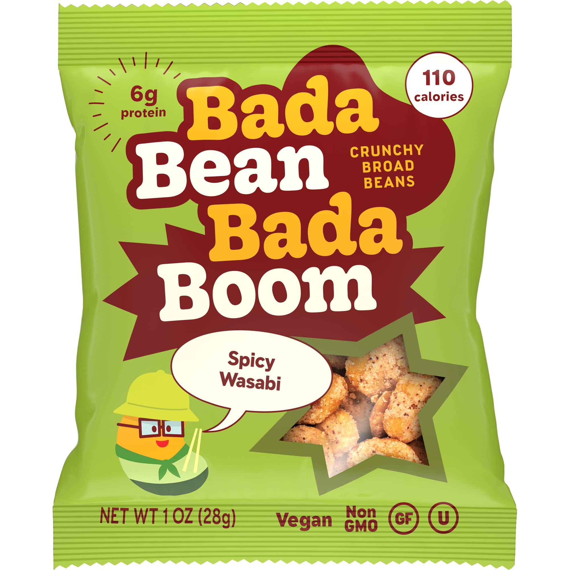 Bada Bean Bada Boom, Crunchy HYZ01 Roasted Broad Bean Snacks (Fava), High Protein, Vegan, Gluten ...