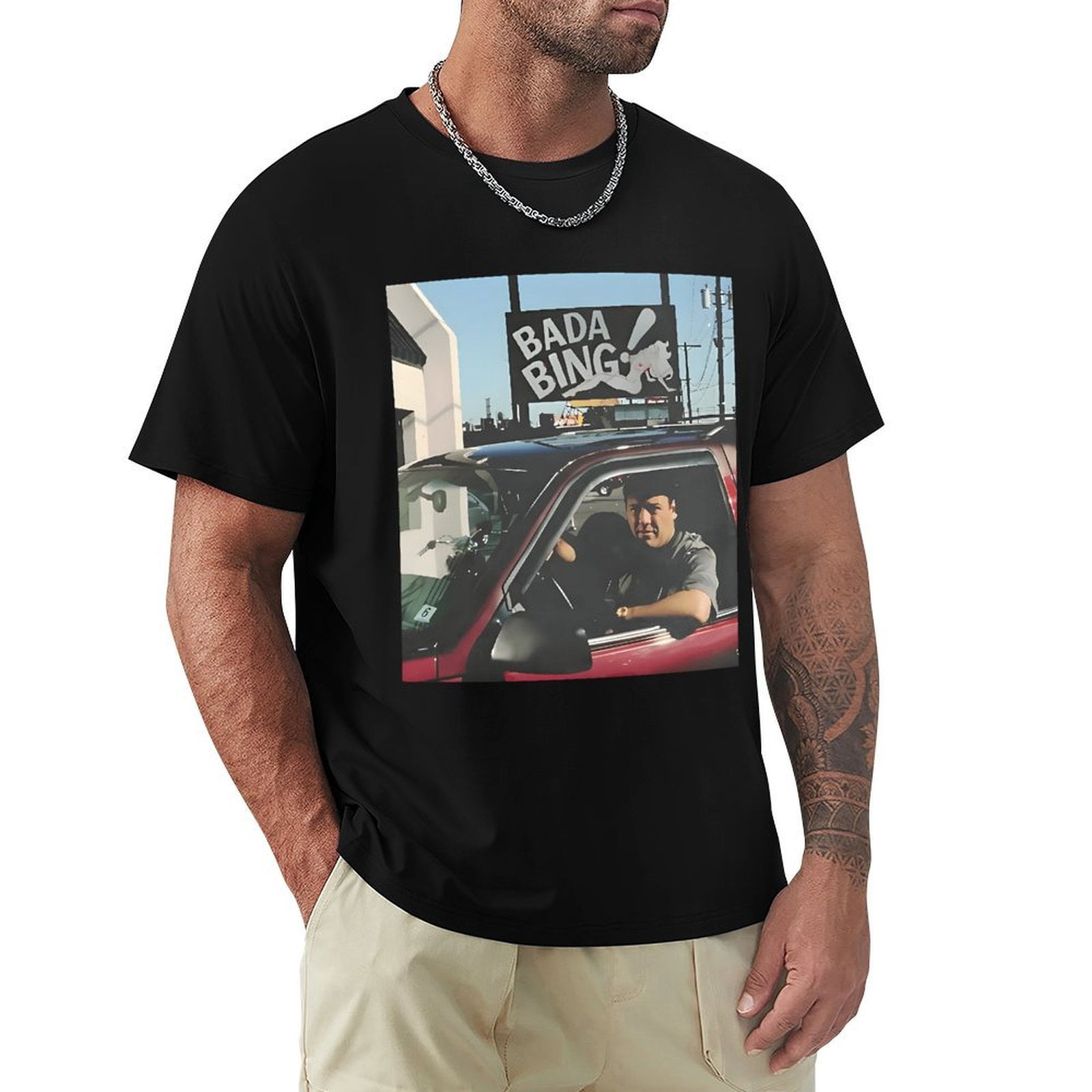 Bada Bing Men's Cotton HD Print Short Sleeve T-Shirt Crew Neck Top ...