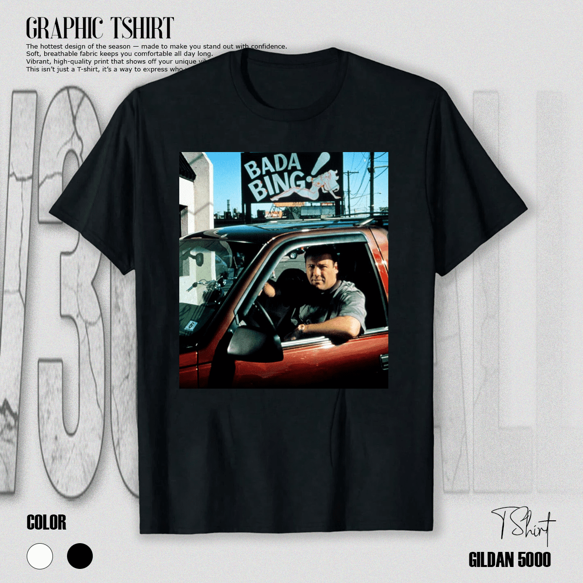 Bada Bing Tony Sopranos Retro TV Show Mob Fan Graphic Black Unisex T ...