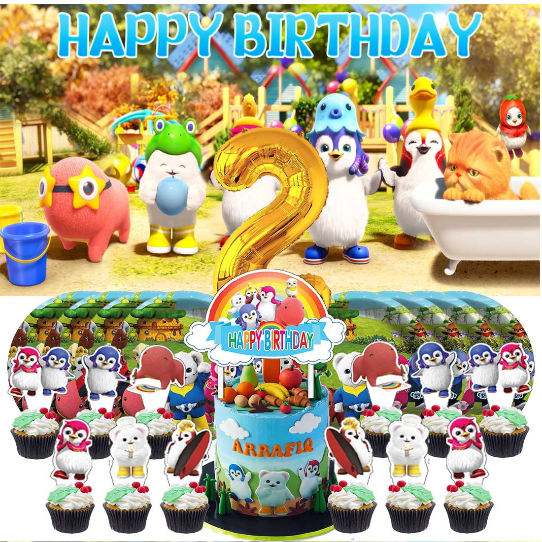 Badanamu Balloons Party Supplies 2nd Decor Tableware Birthday Cake ...