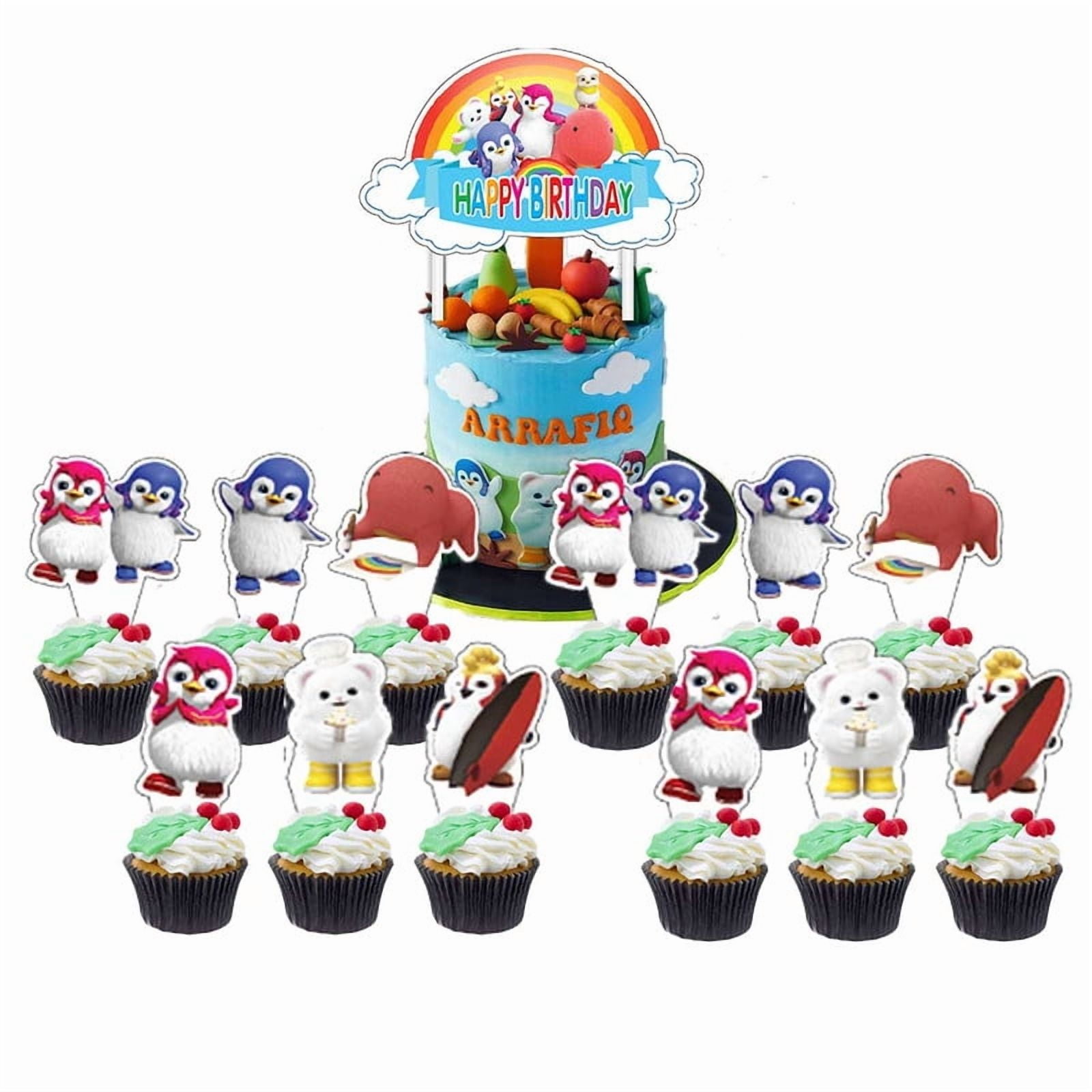 Badanamu Cake Topper CupcakeS Set Birthday Party Supplies Decoration ...